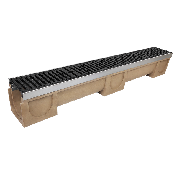 D400 Galvanised Steel Edged Channel Drain - 150mm width x 195mm depth ...